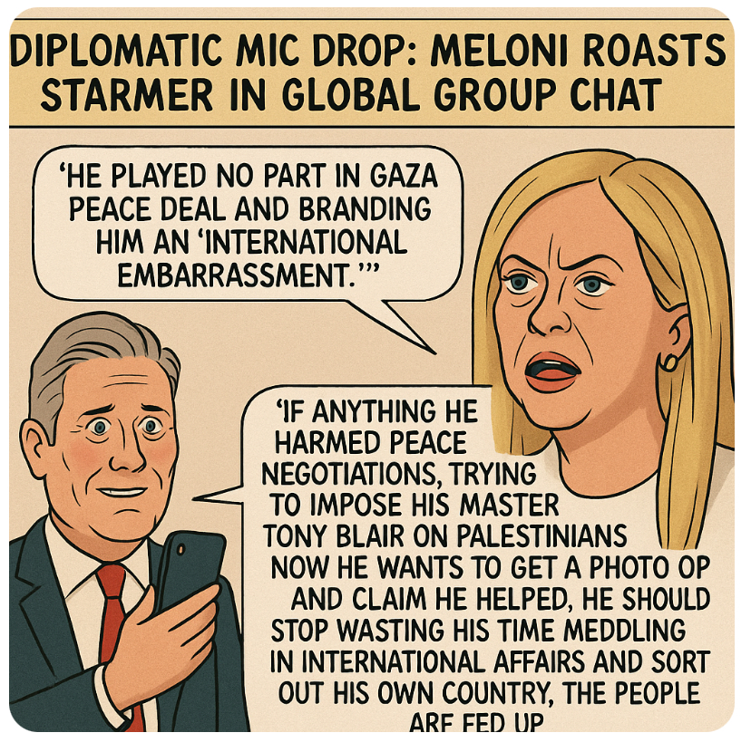 Subject: Diplomatic Mic Drop: Meloni Roasts Starmer in Global Group ...