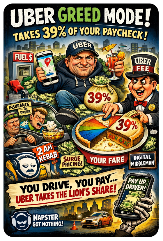 Uber Greed Mode: When “Just the App” Takes 39% of Your Paycheck 💸📱 ...